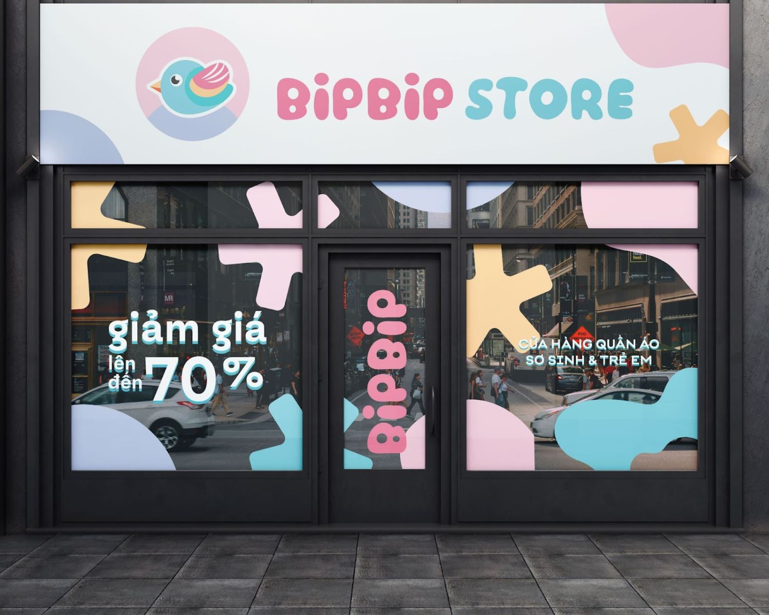 THIẾT KẾ LOGO THỜI TRANG MẸ VÀ BÉ BIP BIP STORE